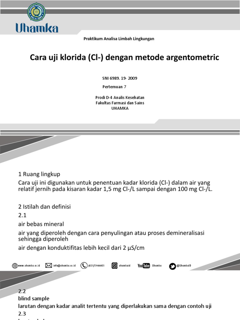 Uji Klorida Metode Argentometric | PDF