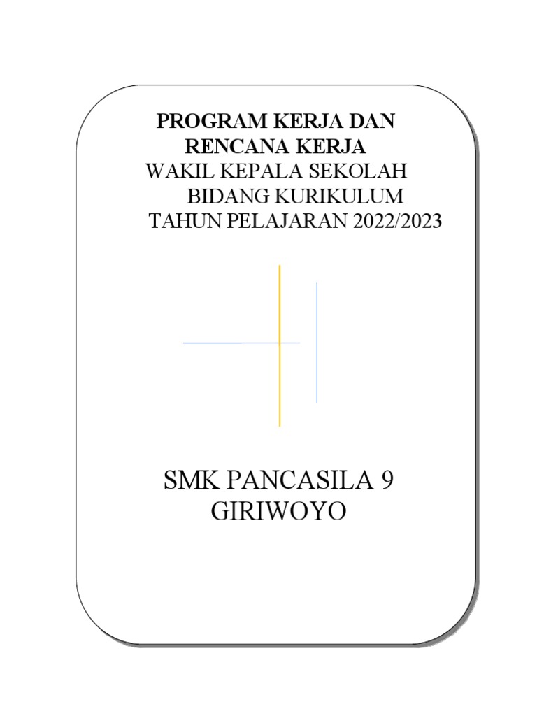 Program Kerja Wakil Kepala Sekolah 20222023 | PDF