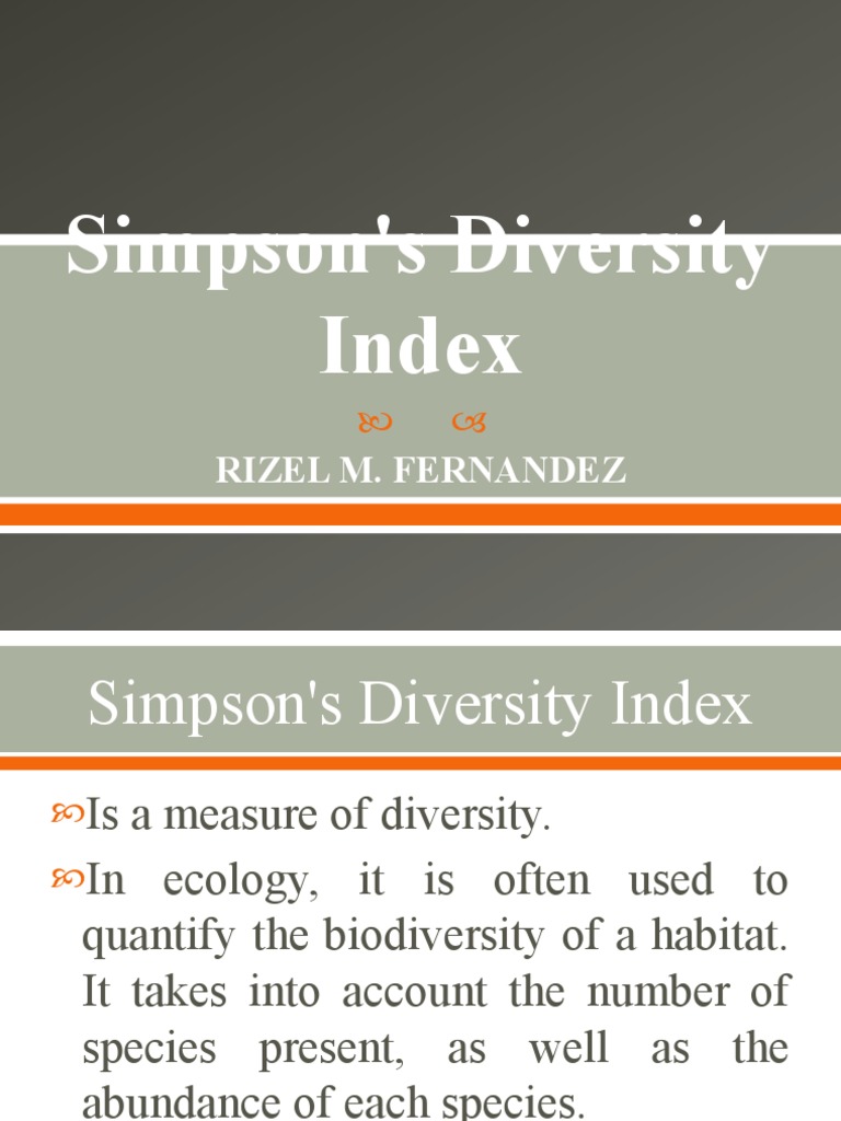 Simpson Index of Diversity | PDF | Biodiversity | Sampling (Statistics)