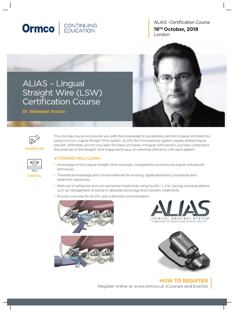 ALIAS Course Flyer | PDF | Orthodontics | Health Care