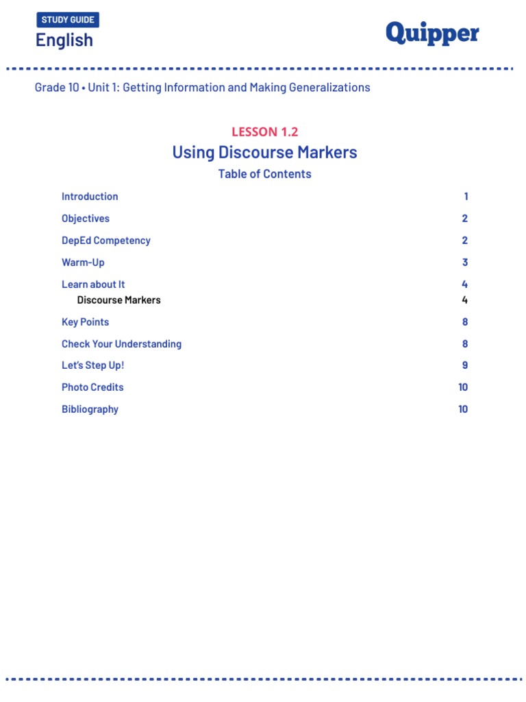 L3 Using Discourse Markers | PDF | English Language | Discourse