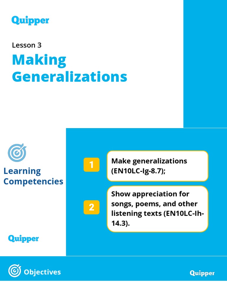 L4 Making Generalizations | PDF | Cognition | Cognitive Science