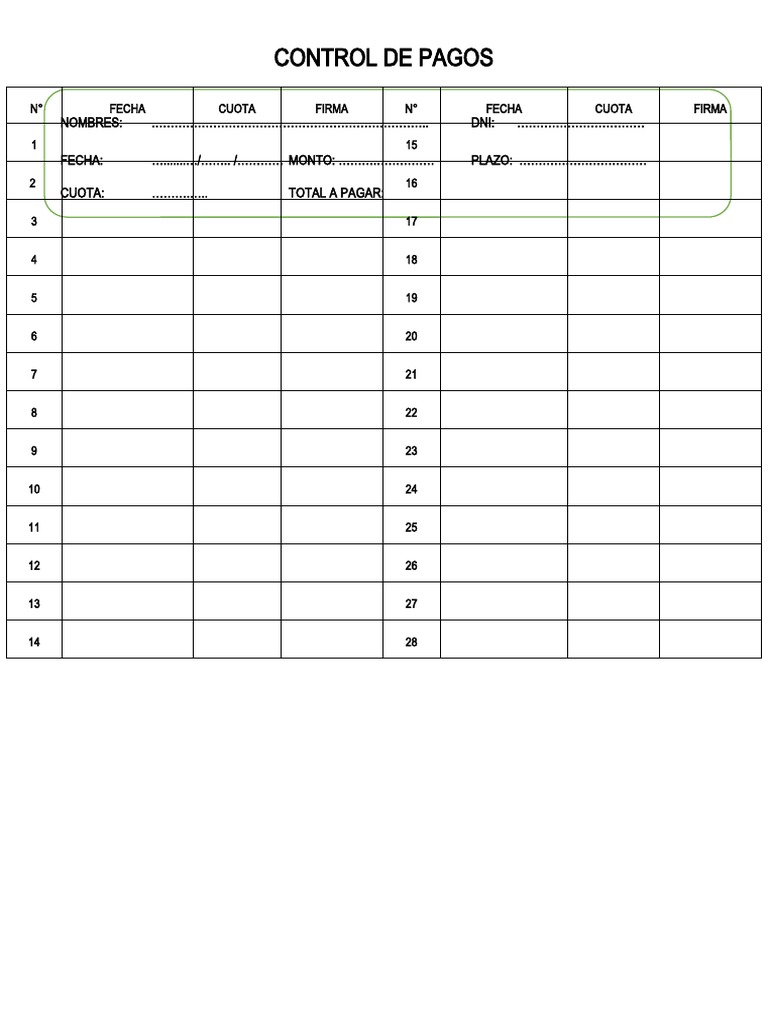 Control de Pagos | PDF
