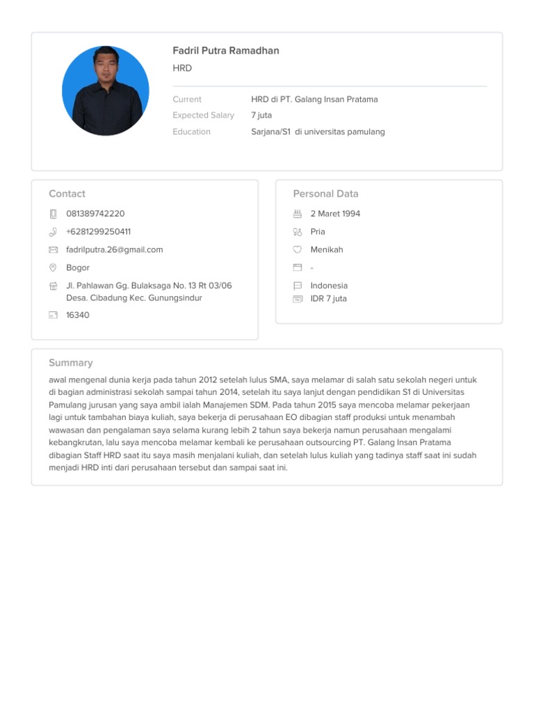 Profil HRD Berpengalaman | PDF