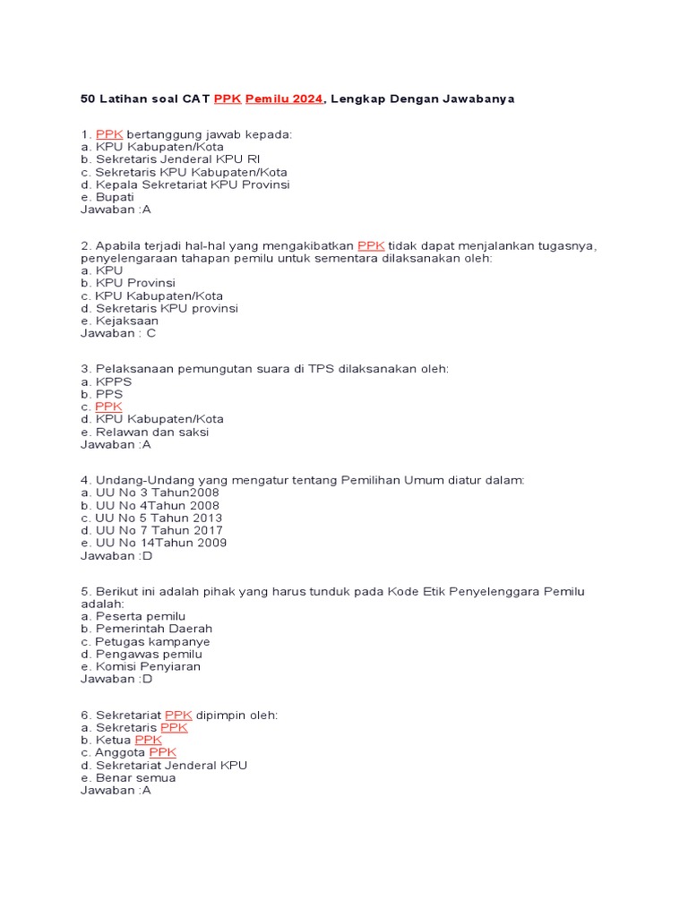 50 Latihan Soal CAT | PDF