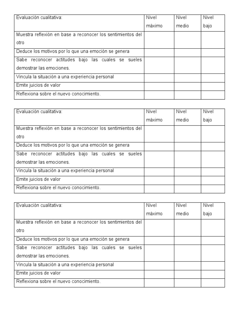 Evaluación Cualitativa | PDF