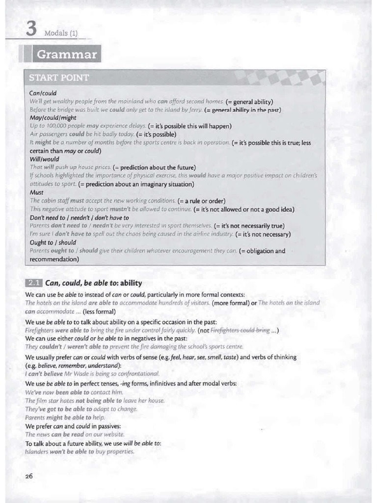 Grammar Summary Modal Verbs 1 | PDF