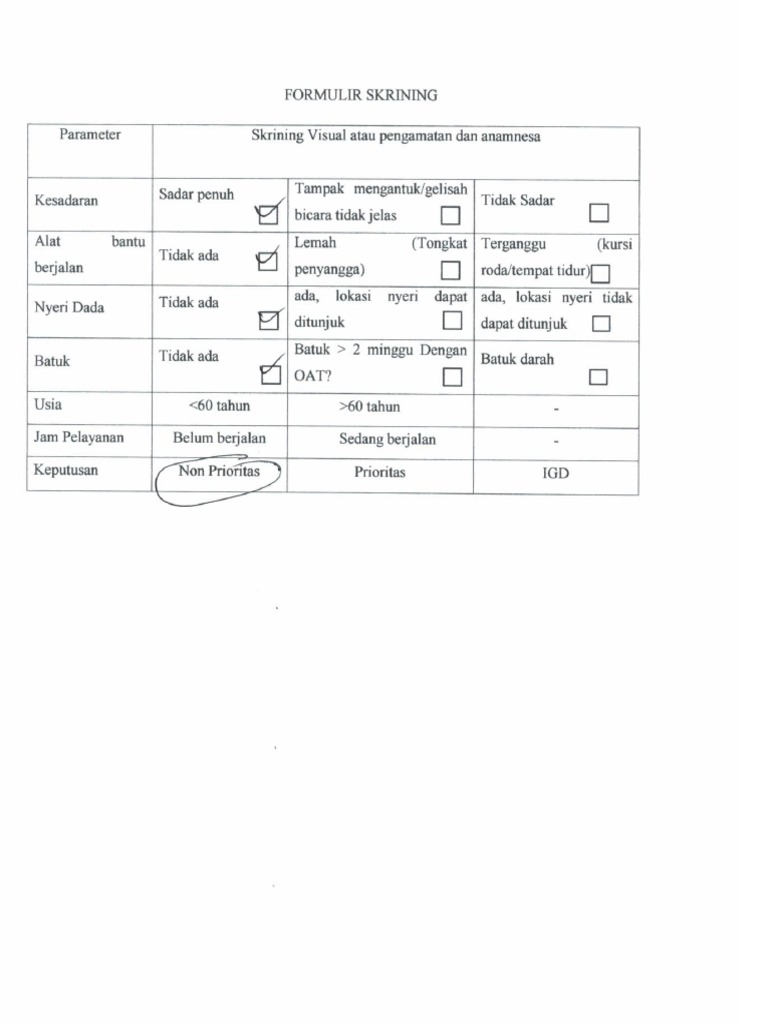 Bukti Pelaksanaan Proses Skrining | PDF