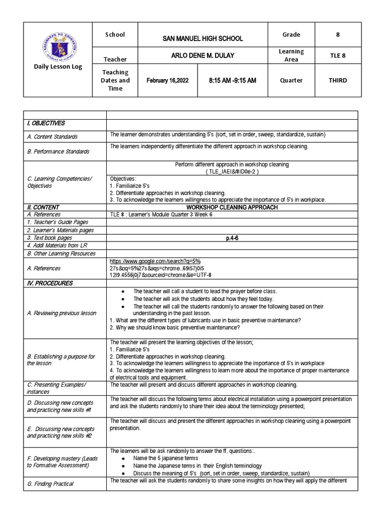Cot 1 DLL Week 6 | PDF | Learning | Teachers