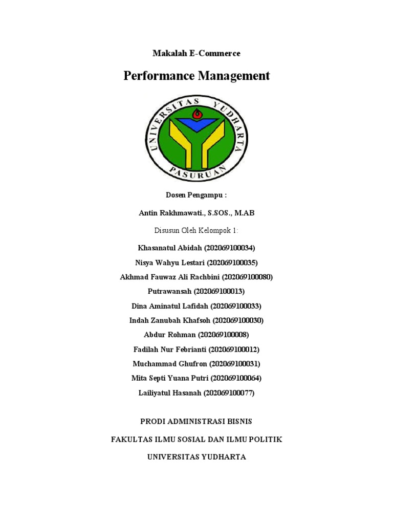 Makalah Performance Management Kel 1 | PDF | Karier & Perkembangan | Bisnis