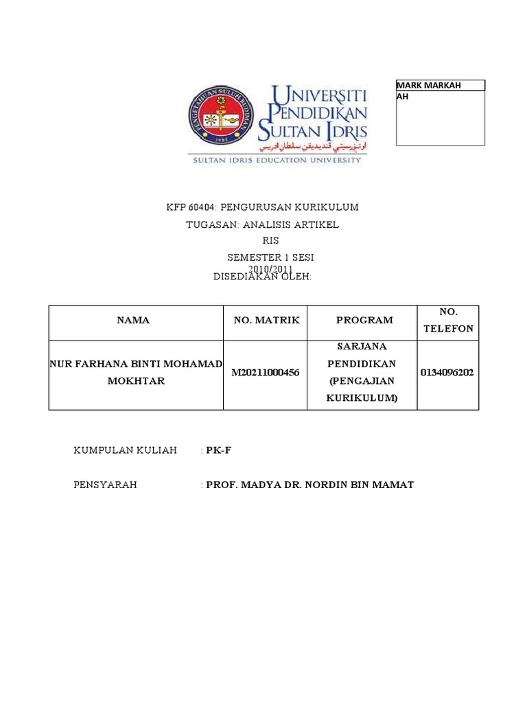 Articles Analysis DR Nordin | PDF | Stoichiometry | Chemistry