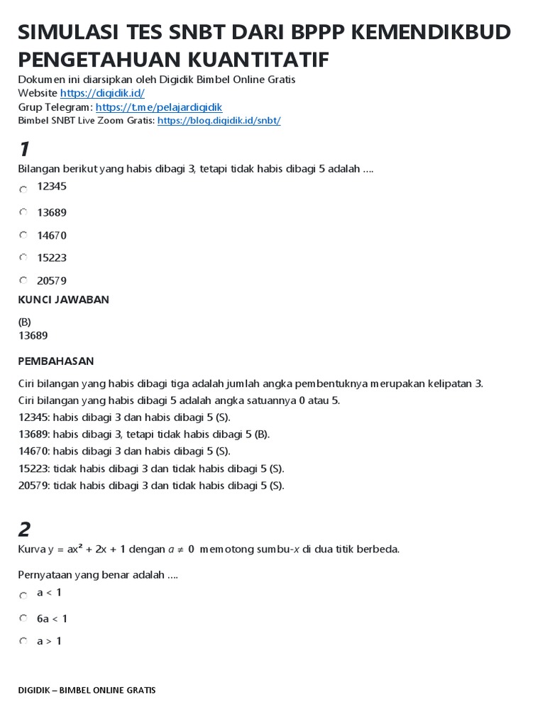 Pengetahuan Kuantitatif | PDF