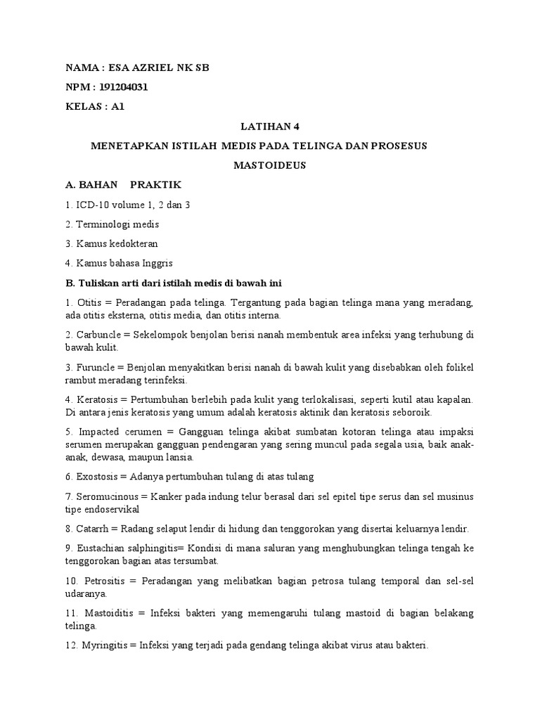 Nama: Esa Azriel NK SB NPM: 191204031 Kelas: A1 Latihan 4 Menetapkan ...