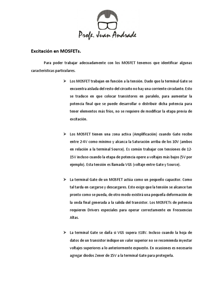 Exitacion Mosfet | PDF
