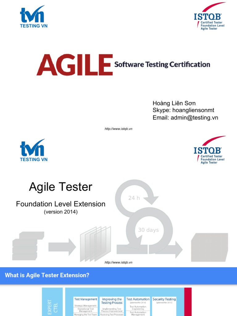 Istqb Agile Tester Syllabus Slides Pdf Scrum Software Development Agile Software