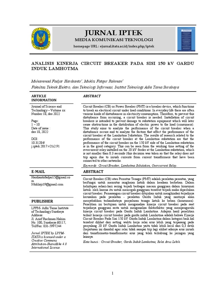 Jurnal Iptek - Muhammad Fadjar Hardianto - 03.2019.1.07630 | PDF ...