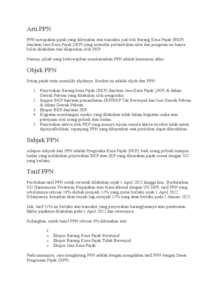 Arti PPN | PDF | Pengelolaan Keuangan & Uang