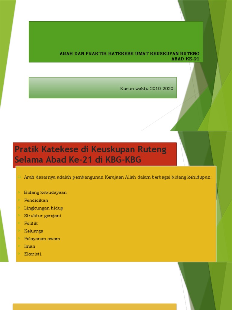 Arah Dan Praktik Katekese Umat Keuskupan Ruteng | PDF