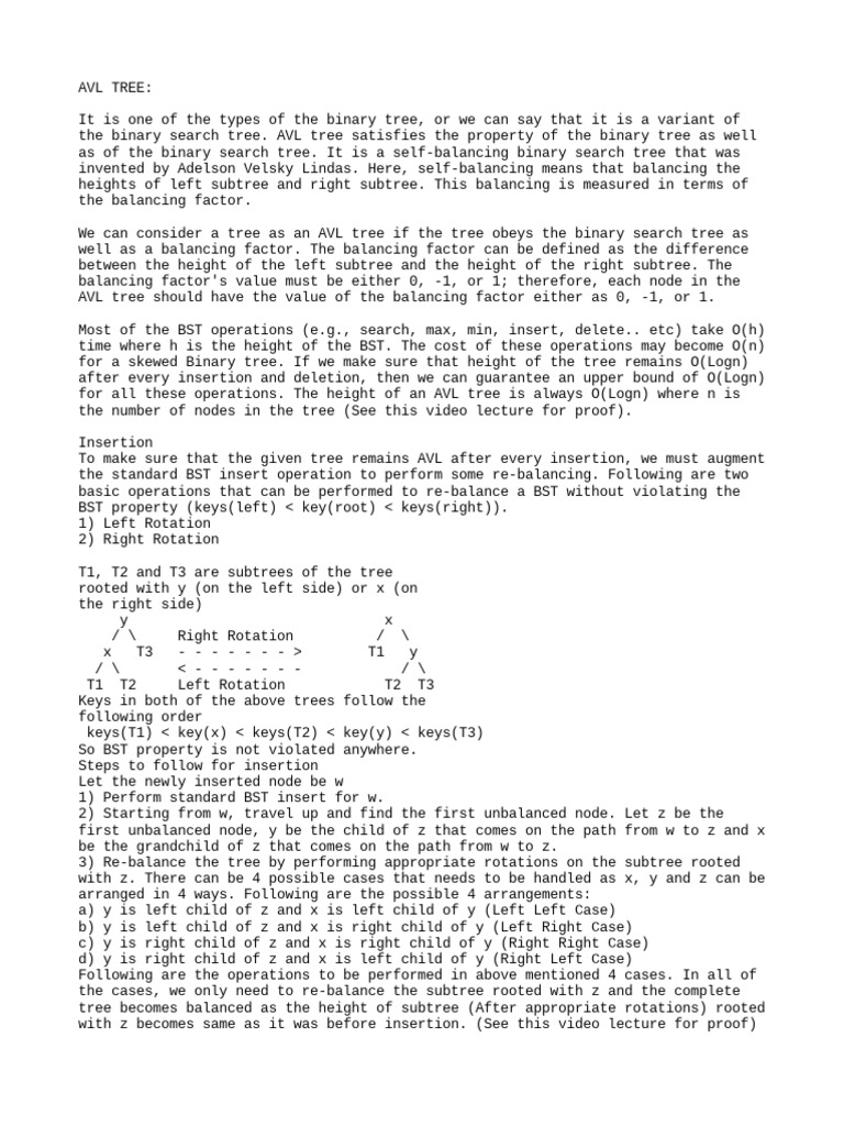 Avl Tree Pdf Theoretical Computer Science Computer Programming 