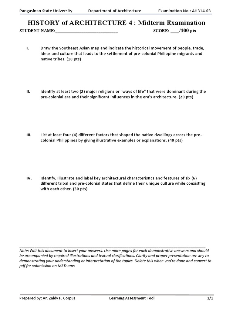 Midterm Exam - Pre-Colonial | PDF