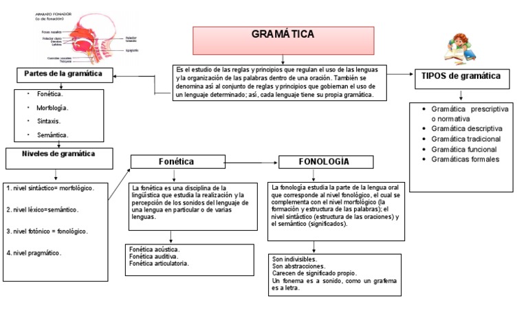Mapa Conceptual en Word Plantilla 8 | PDF | Gramática | Fonología