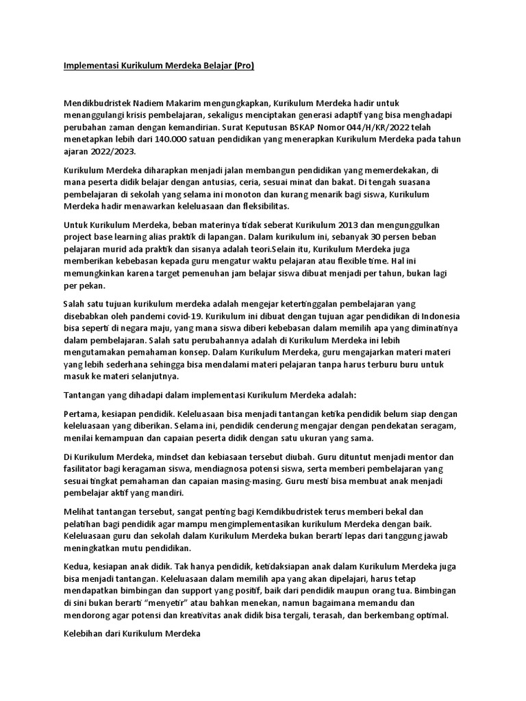 Implementasi Kurikulum Merdeka | PDF