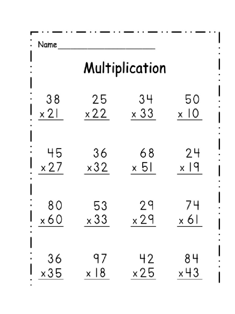 Multiply Worksheet 2 | PDF