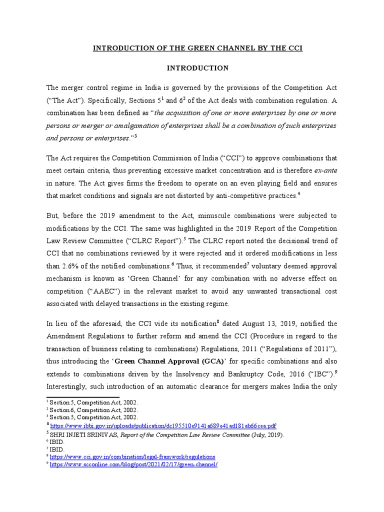 Green Channel Approval - Kartikay | PDF | Mergers And Acquisitions ...