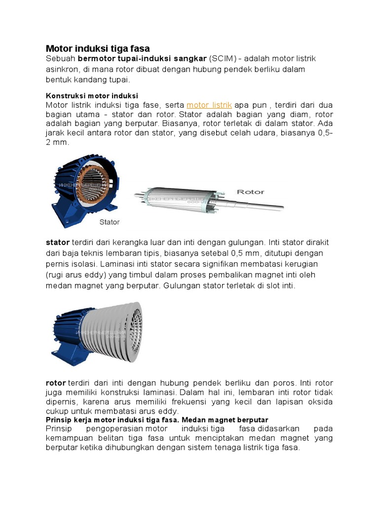 Prinsip Kerja Motor Induksi 3 Fasa | PDF