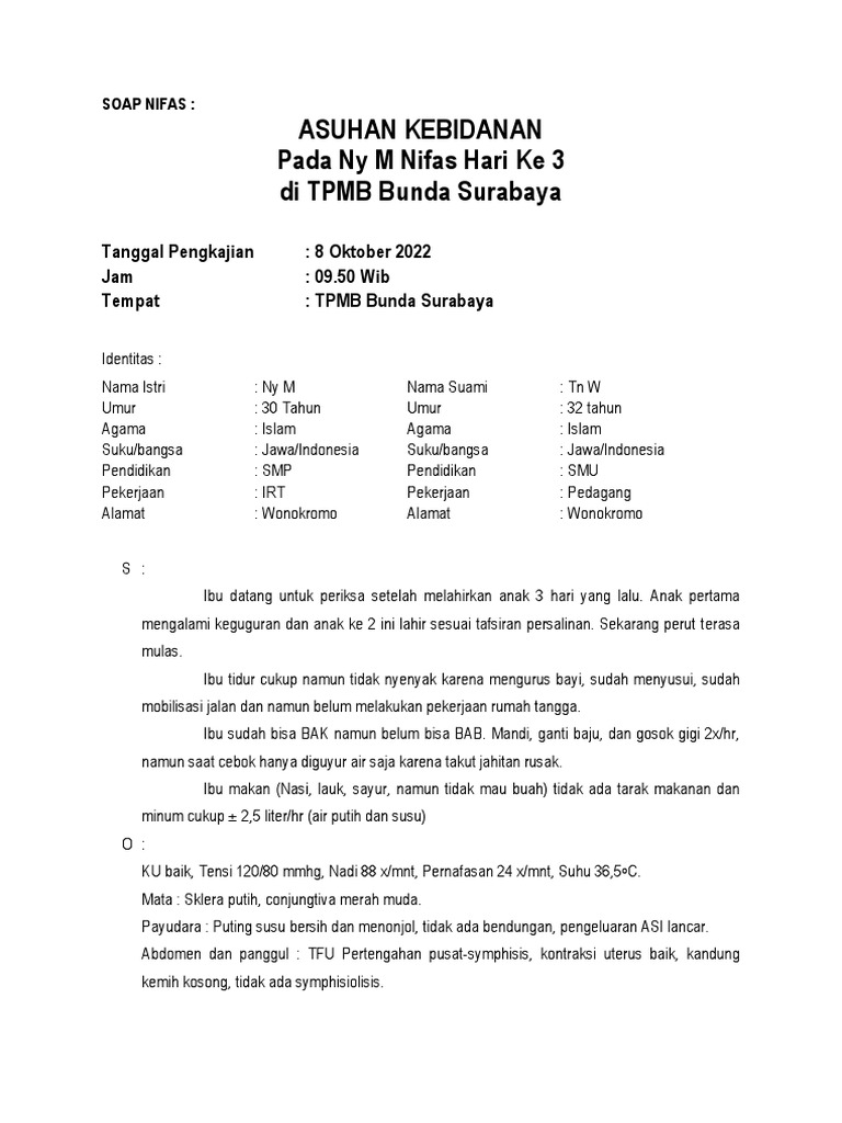 Contoh SOAP PNC | PDF