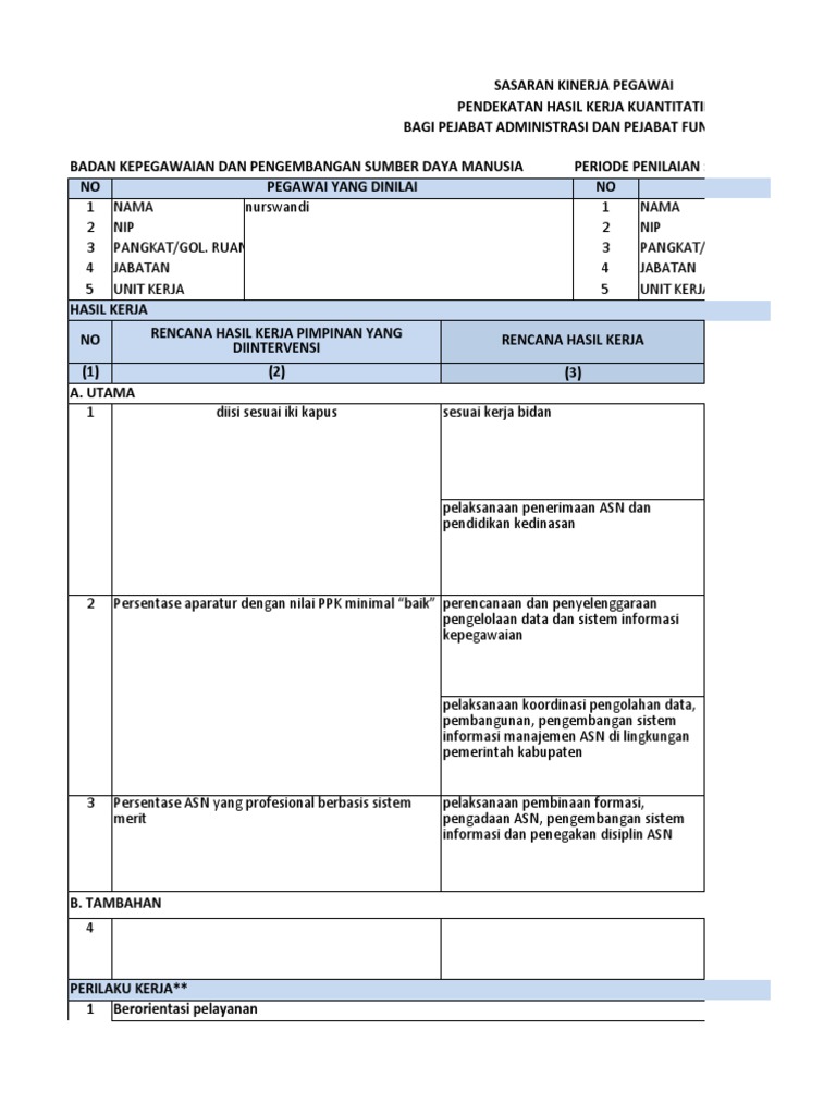 Contoh SKP Ja JF | PDF