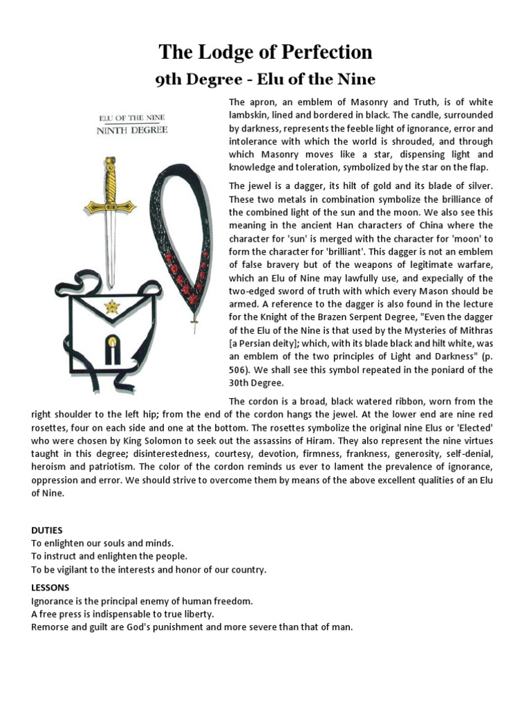9 TH | PDF | Dagger | Freemasonry