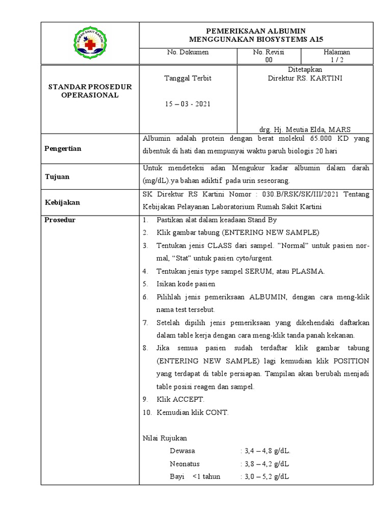 Spo Albumin Biosystem A15 | PDF