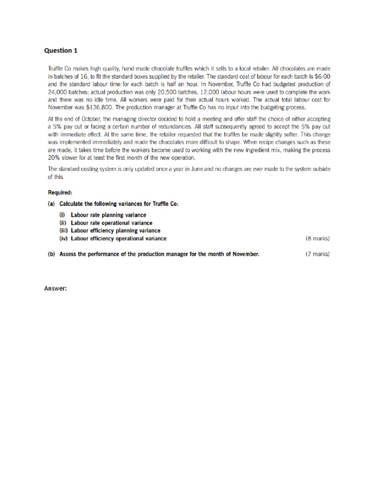 Extra Questions For Mid Term Test 2 MA2 ACCA ANSWER | PDF | Gross ...
