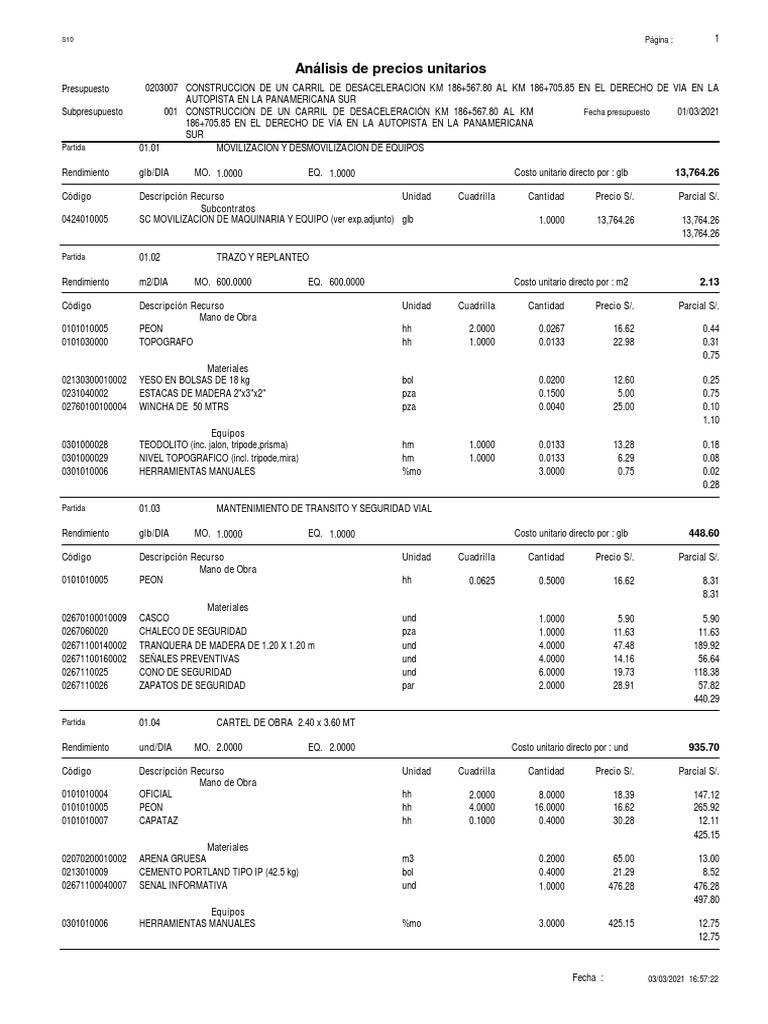 Apu Partidas | PDF | Sectores Economicos | Material compuesto