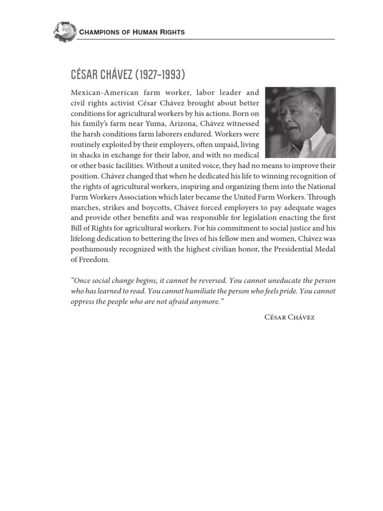 César Chávez: Advocate for Workers' Rights | PDF