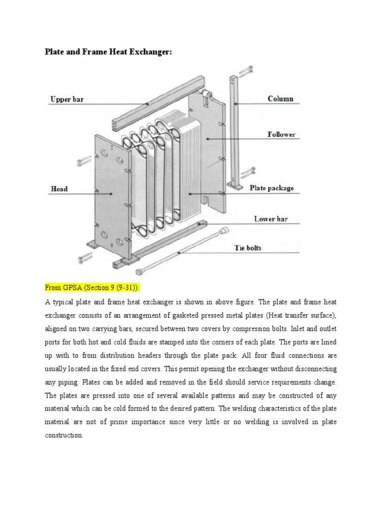 Plate and Frame Heat Exchanger | PDF | Heat Exchanger | Chemistry