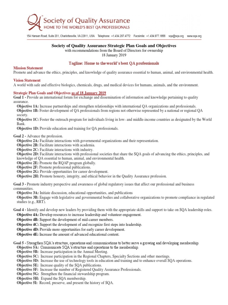 Quality Assurance Strategic Mission Statement | PDF | Quality Assurance ...