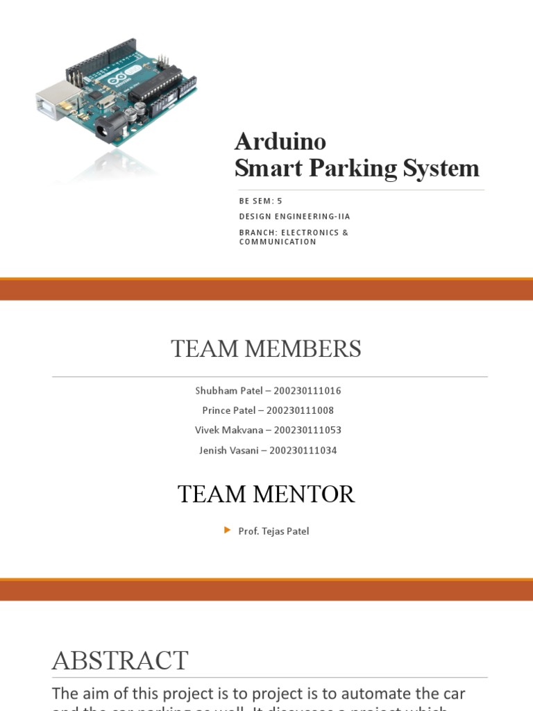Arduino Smart Parking System Overview | PDF | Parking | Radio Frequency ...