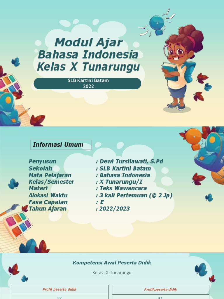 Modul - B.Indo - X - Terdiferensiasi SLB Kartini - Opt - Reduced | PDF