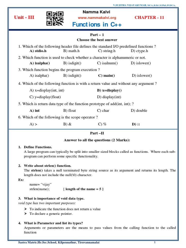 C++ Functions Guide | PDF | Parameter (Computer Programming) | Subroutine C++ Functions Guide | PDF | Parameter (Computer Programming) | Subroutine
