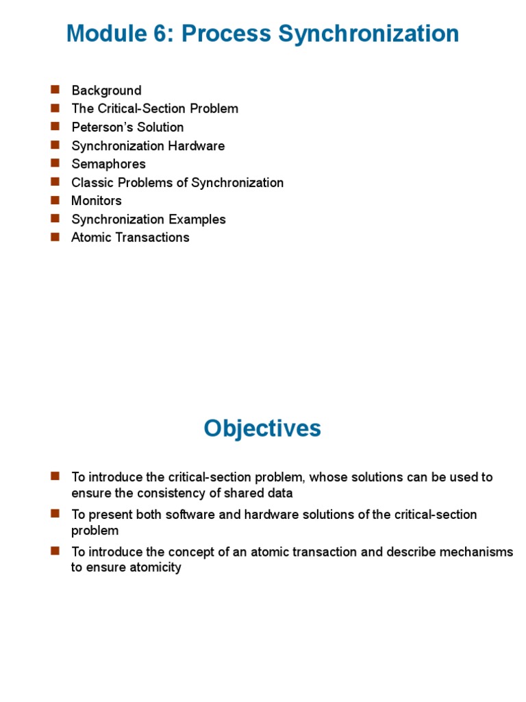 Ch6 Process Synchronization | PDF | Database Transaction | Information ... Ch6 Process Synchronization | PDF | Database Transaction | Information ...