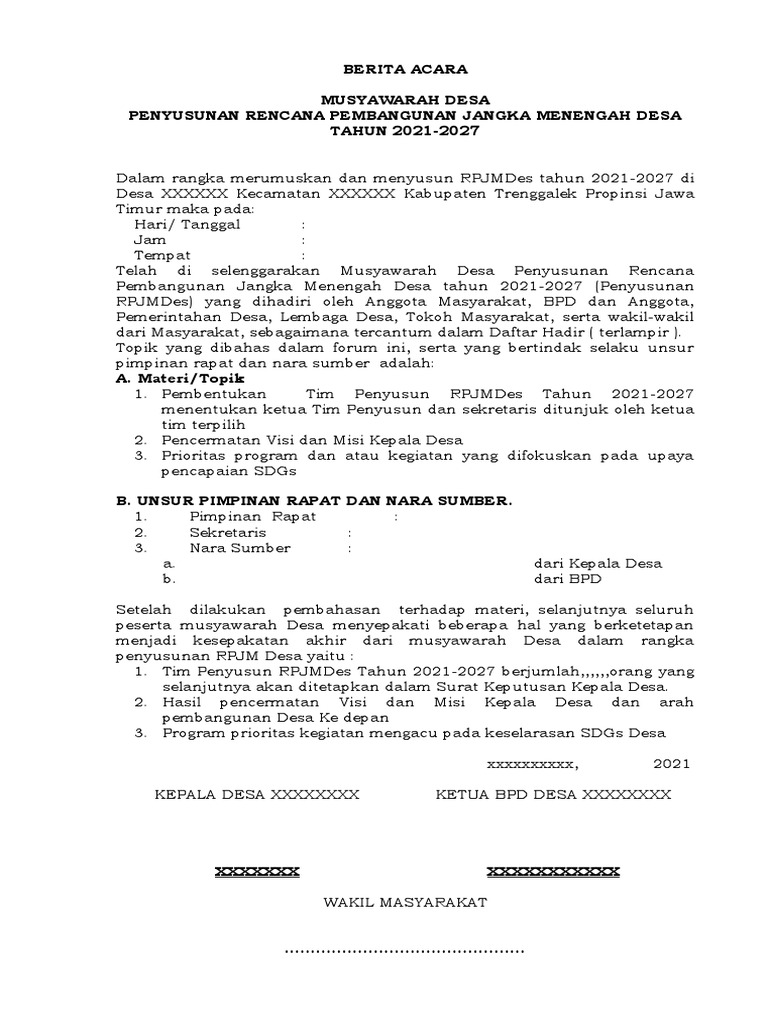 BA Musdes RPJMDes 1 | PDF