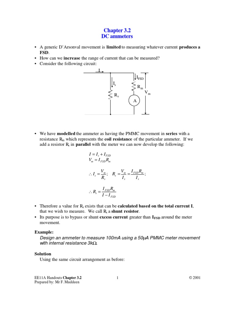 Chapter3.2 Ammeter Shunt | PDF
