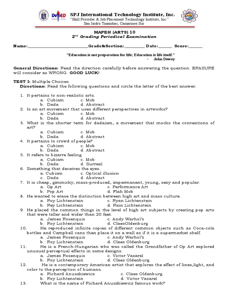 Mapeh G10 | PDF | Cubism | Expressionism