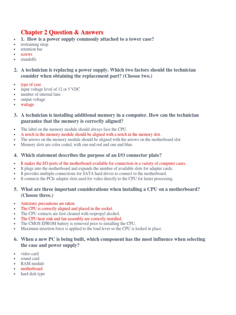 Chapter 2 Question & Answers | PDF | Solid State Drive | Hard Disk Drive