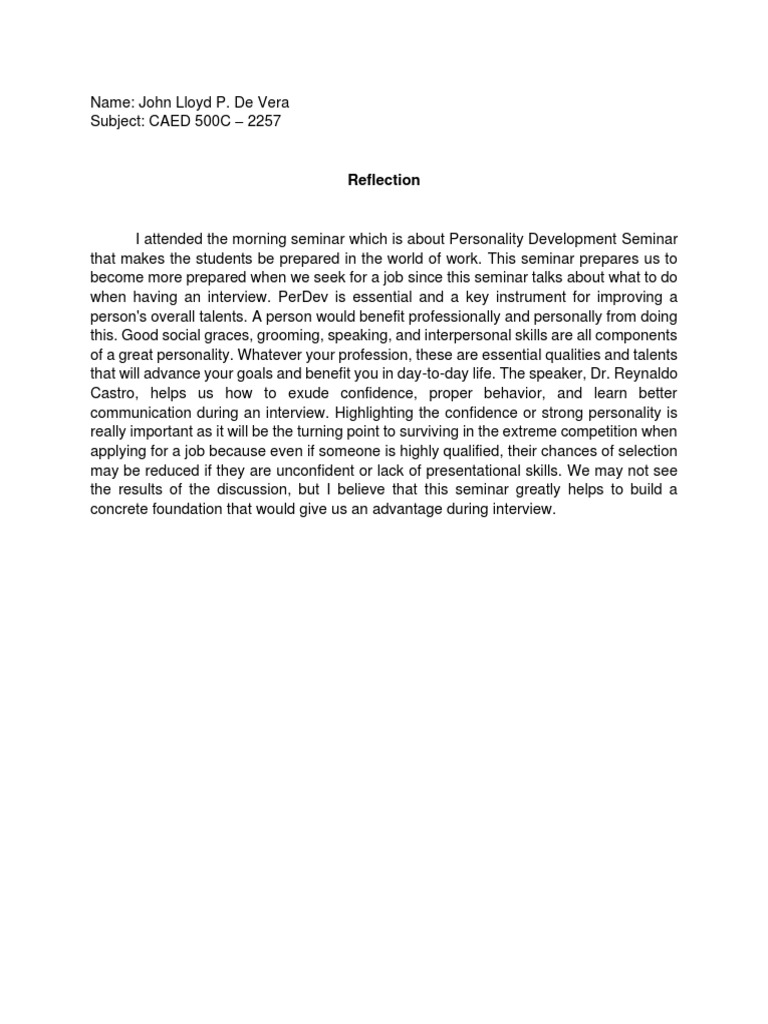 Component C - Reflection | PDF | Self-Improvement