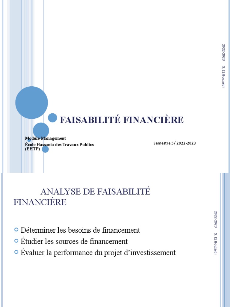 Faisabilité Financière 22-23-1 | PDF | Fonds de roulement | Ratio financier
