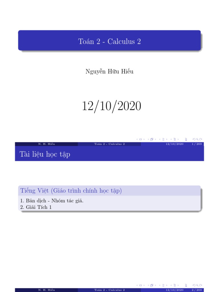 Toán 2 - Calculus 2 SPKT | PDF