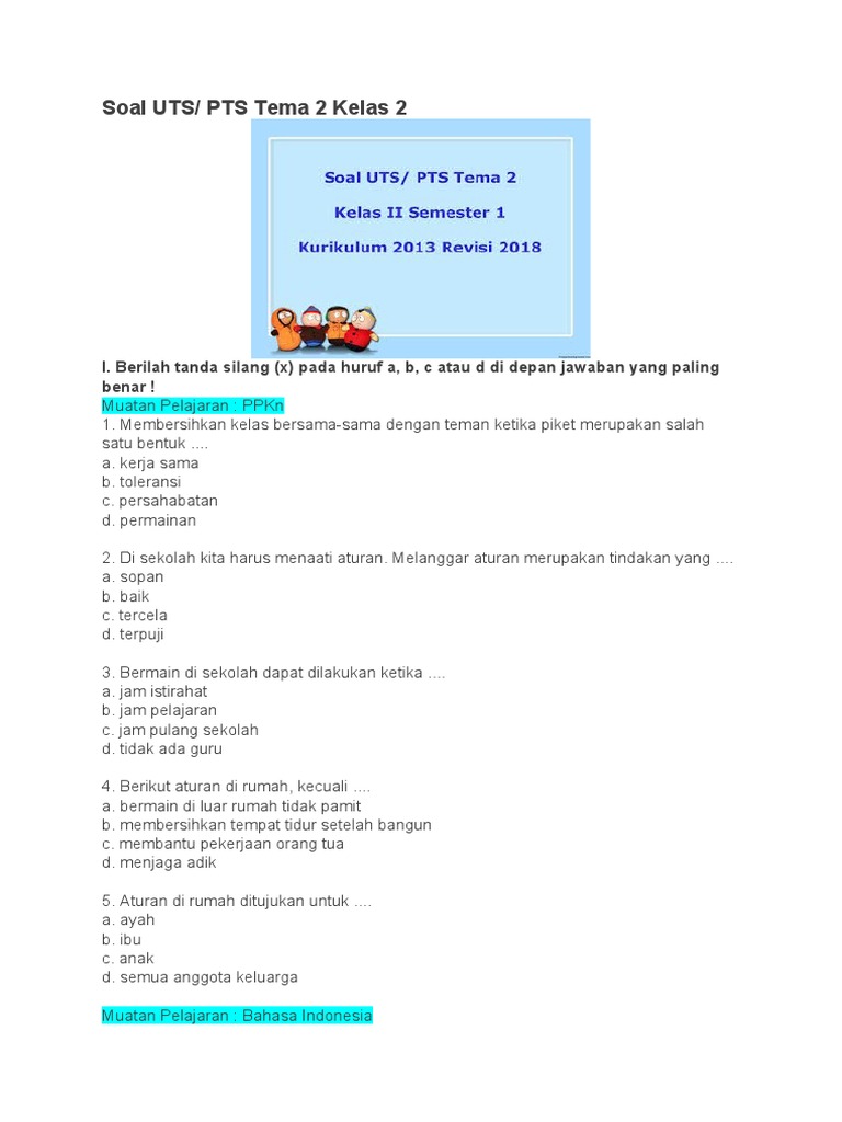 Soal TEMA 2 KLS 2 | PDF